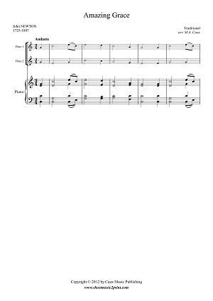 Amazing Grace - Flute Duet – Sheetmusic2print
