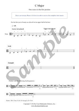 Viola : C Major Scale & Arpeggio - Beginners – Sheetmusic2print