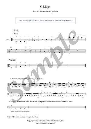 Viola : C Major Scale & Arpeggio - Grade 1 – Sheetmusic2print