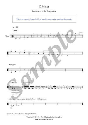 Viola : C Major Scale & Arpeggio - Grade 2 – Sheetmusic2print