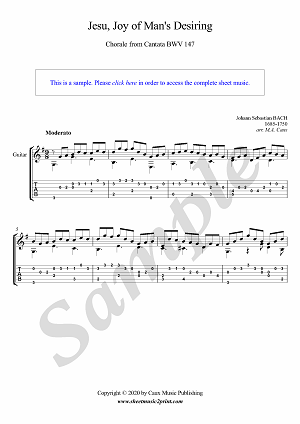 Jesu, Joy of Man's Desiring - Guitar – Sheetmusic2print
