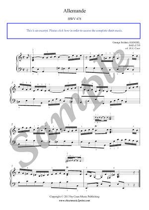 Handel : Allemande HWV 478 – Sheetmusic2print