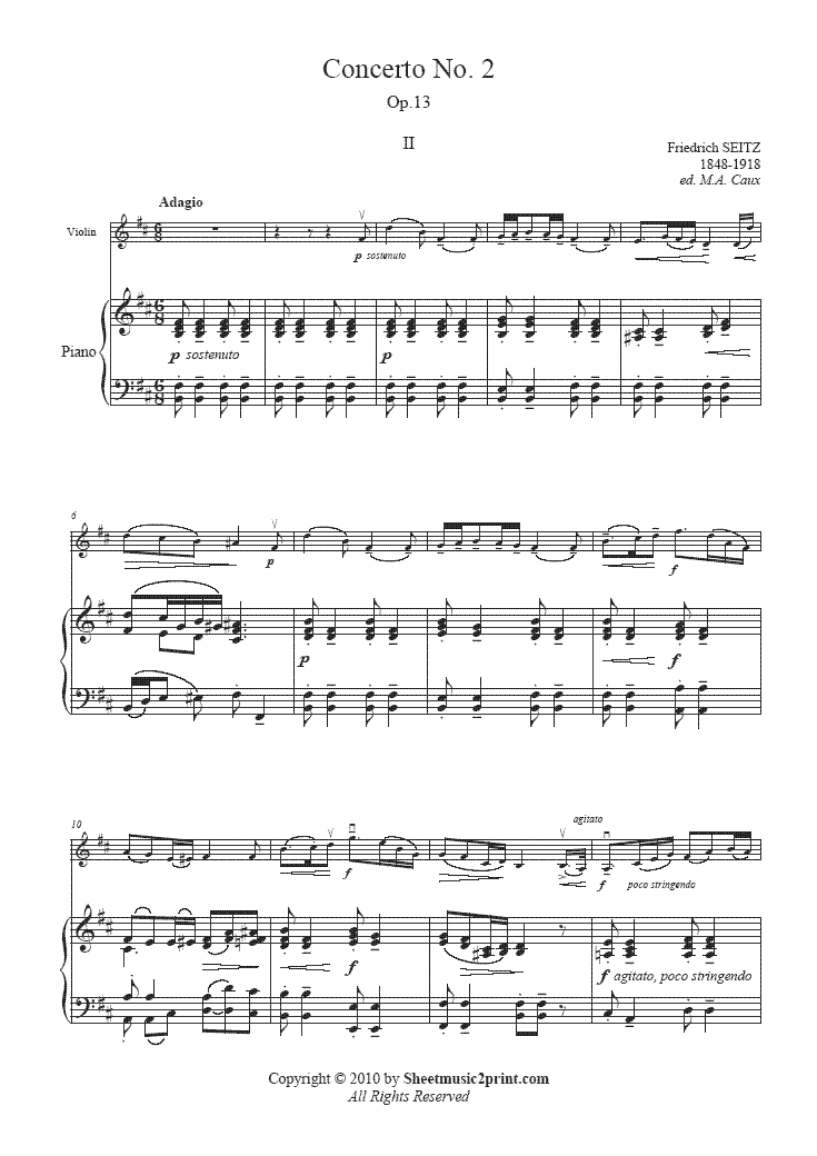 Seitz : Concerto Op. 13 (II : Adagio) – Sheetmusic2print