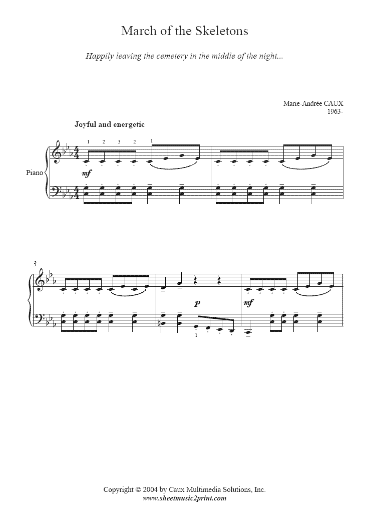 March of the Skeletons (Halloween) – Sheetmusic2print