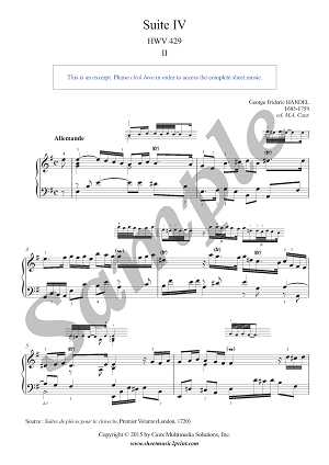 Handel : Allemande from Suite No. 4, HWV 429 – Sheetmusic2print